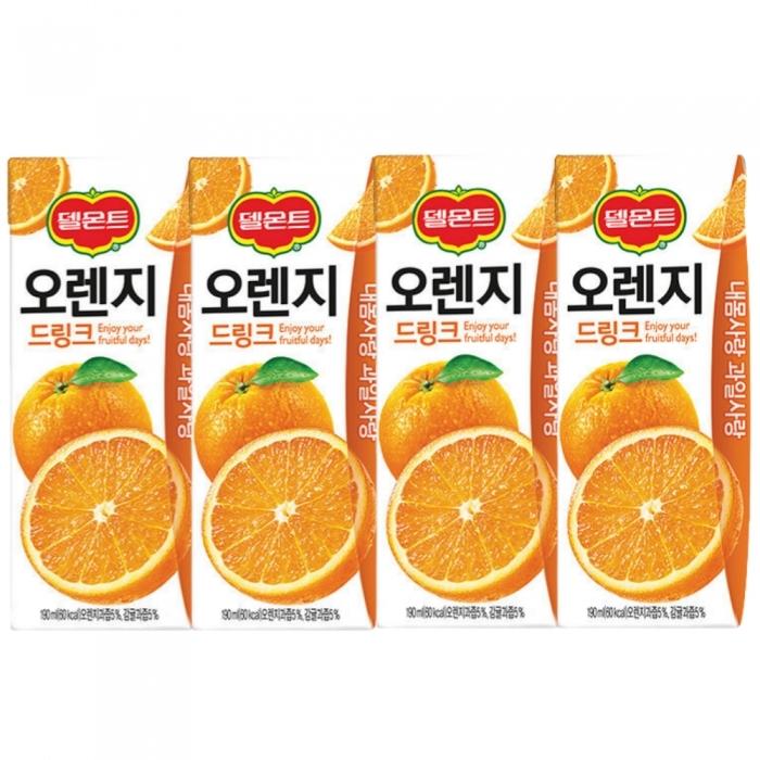 델몬트 드링크팩 190ml x 32팩 과일주스 오렌지